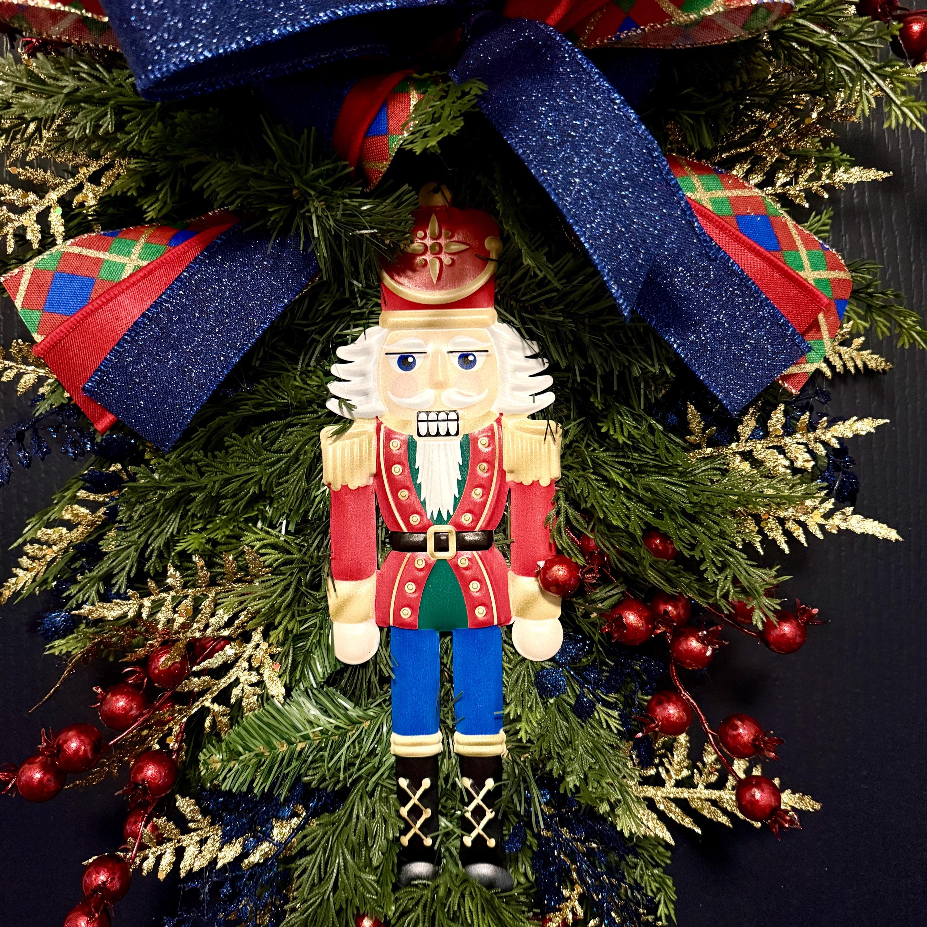 Nutcracker Swag for Door, Holiday Front Door Decor, Traditional ...