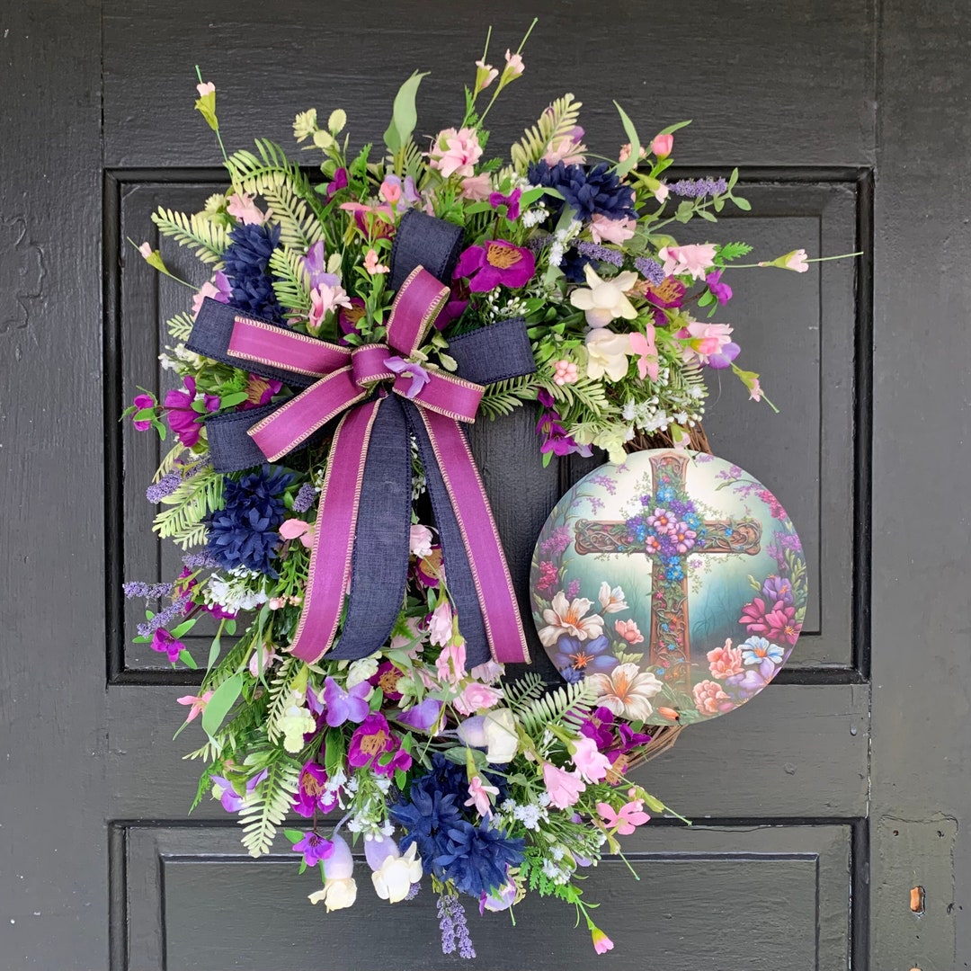 Easter Grapevine Flower Wreath, Spring Flower Grapevine Wreath, Easter ...