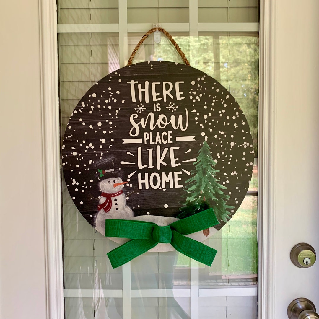 Snowman Round Door Hanger Holiday Snowman Door Hanger Winter - Etsy