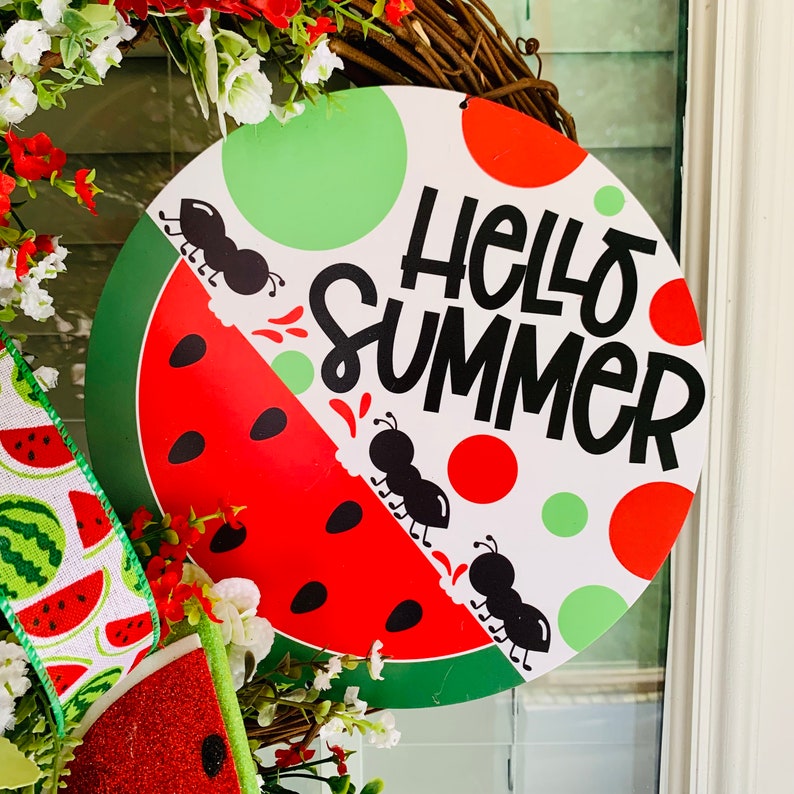 Watermelon Front Door Wreath Summer Watermelon Door Wreath - Etsy