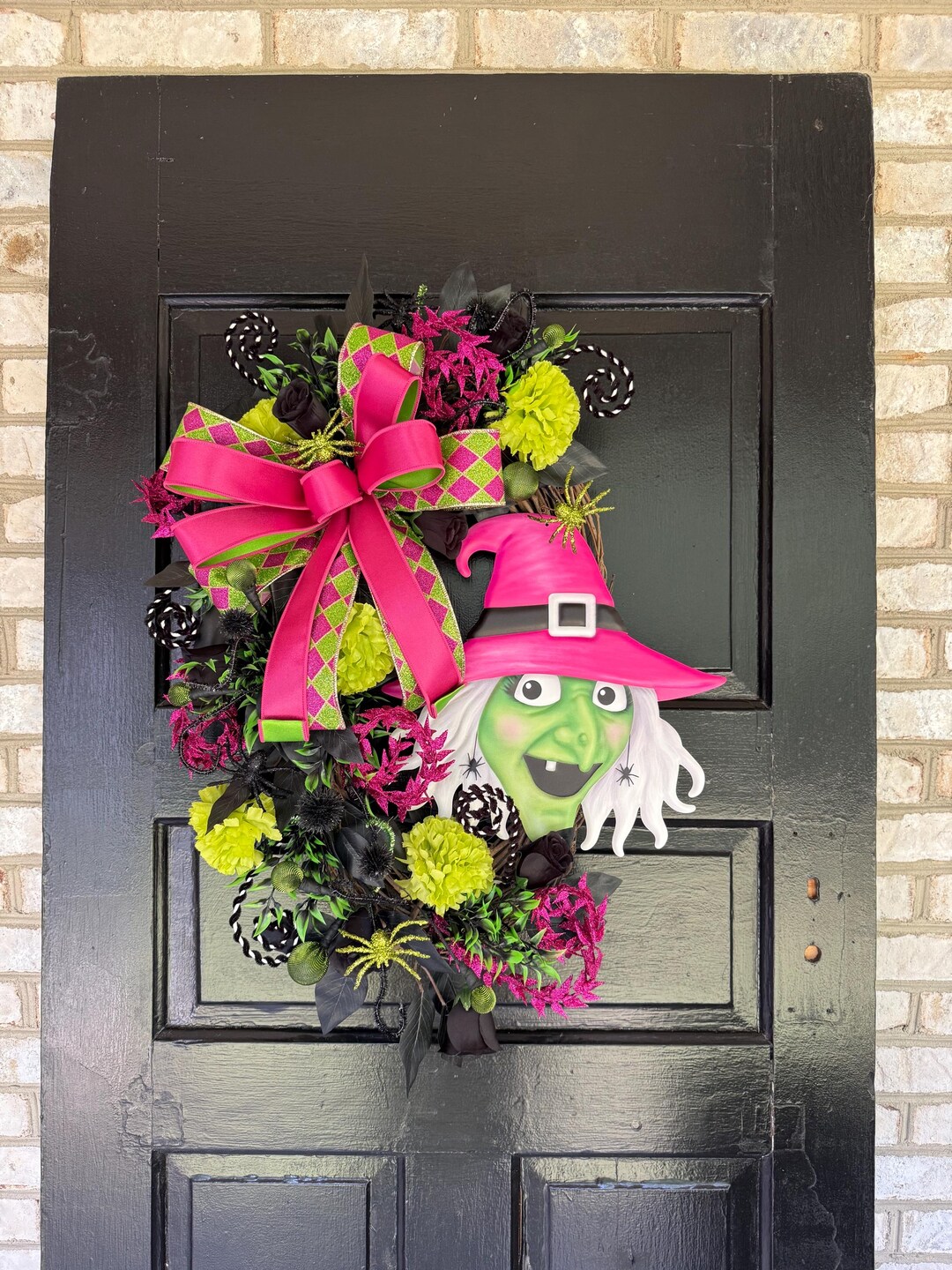 Witch Wreath for Front Door, Halloween Front Door Wreath, Halloween ...