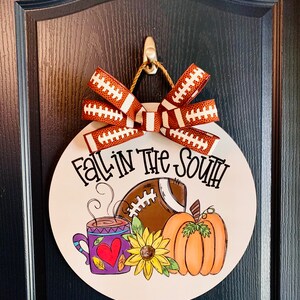 Football Front Door Hanger, Fall Football Sign, Football Front Door ...