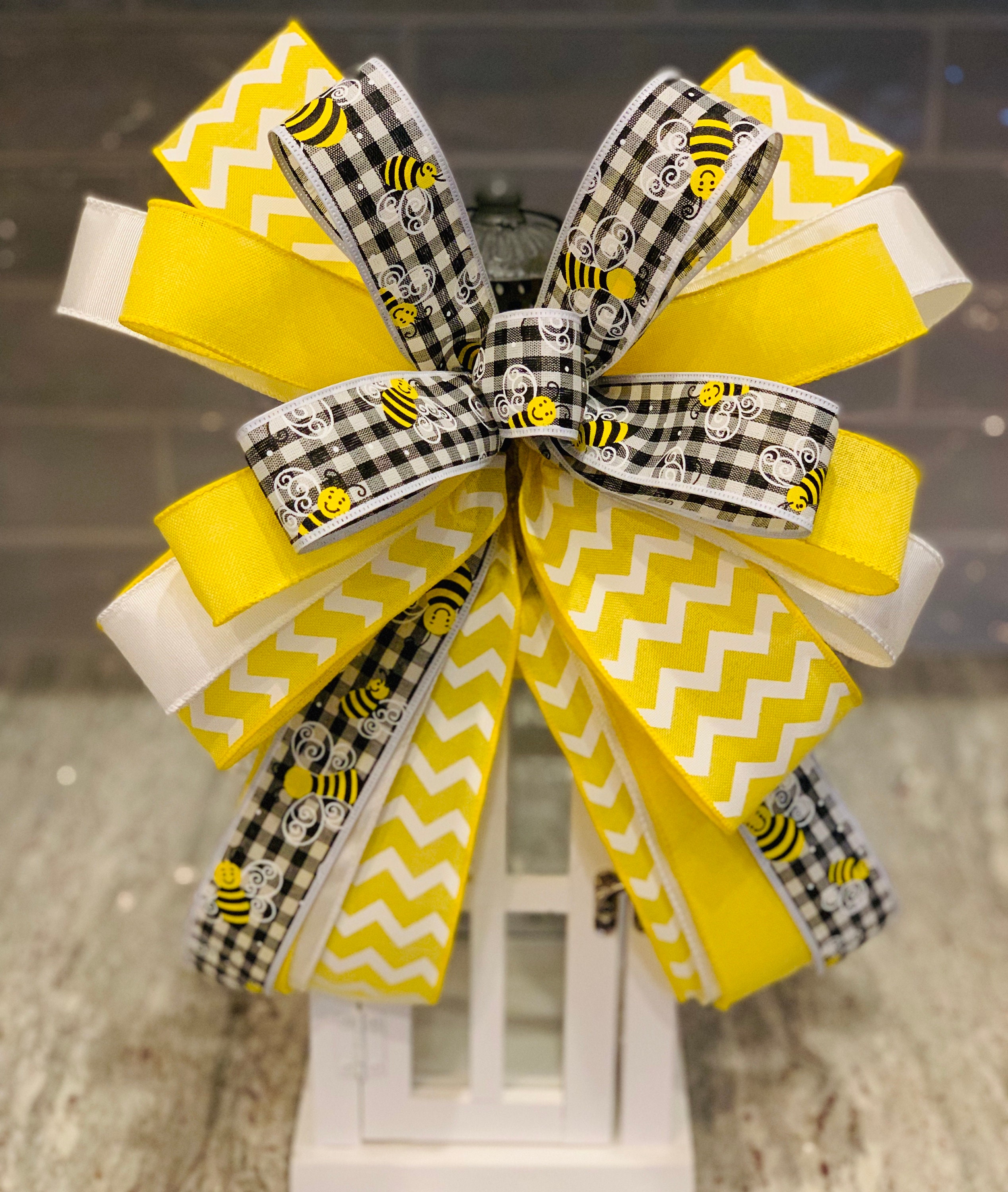 Bee Wreath Bow, Summer Wreath Bow With Bees, Bumble Bee Wreath Bow ...
