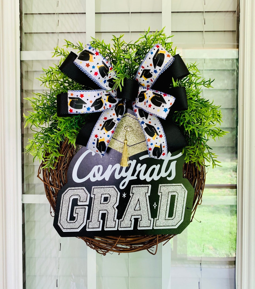 Graduation Wreath, Graduation Wreath for Door, Congrats Grad Wreath ...