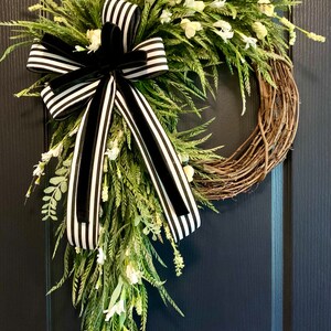Greenery Grapevine Door Wreath Saw Grass Wreath Spring Greenery