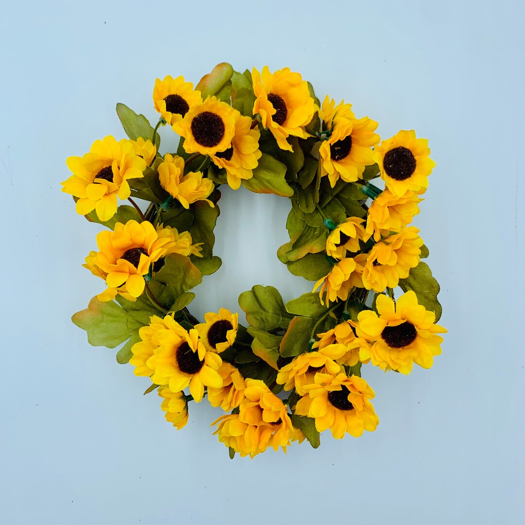 Mini Sunflower Wreath, Mini Wreath With Sunflowers, Small Sunflower ...
