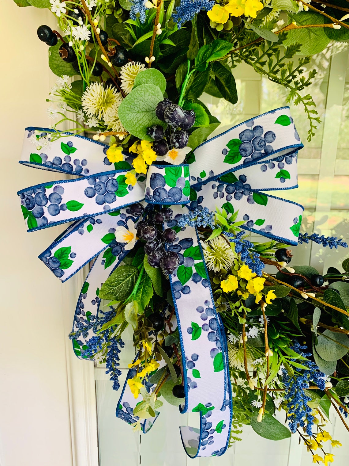 Blueberry Wreath for the Front Door, Blueberry Eucalyptus Wreath ...