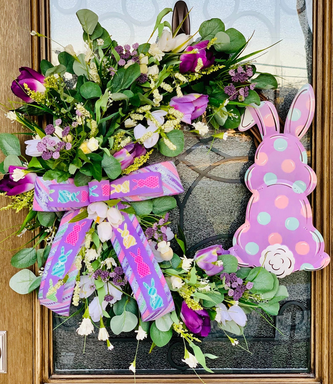 Easter Grapevine Wreath for Front Door, Easter Grapevine Wreath With ...