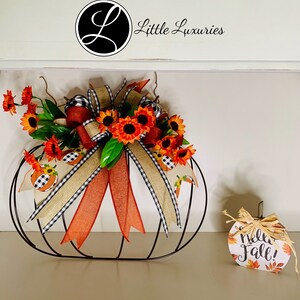 Fall Pumpkin Door Hanger, Pumpkin Front Door Wreath, Fall Pumpkin Door ...