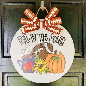 Football Front Door Hanger, Fall Football Sign, Football Front Door ...