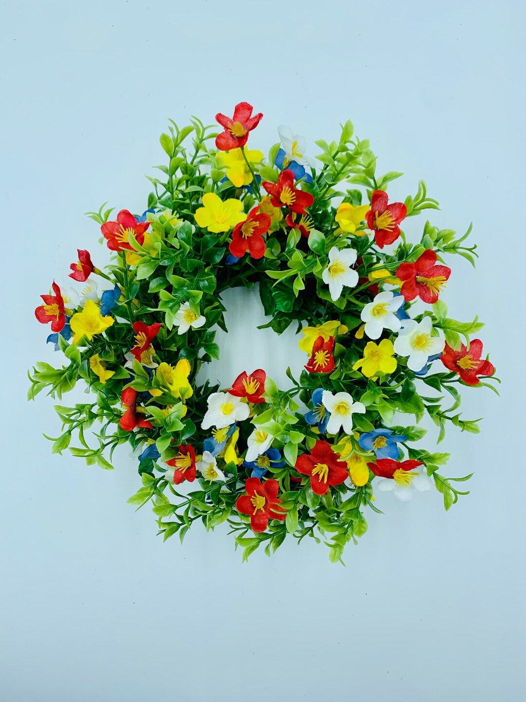 Mini Wildflower Wreath, Cabinet Wreath, Mini Wreath With Wildflowers ...