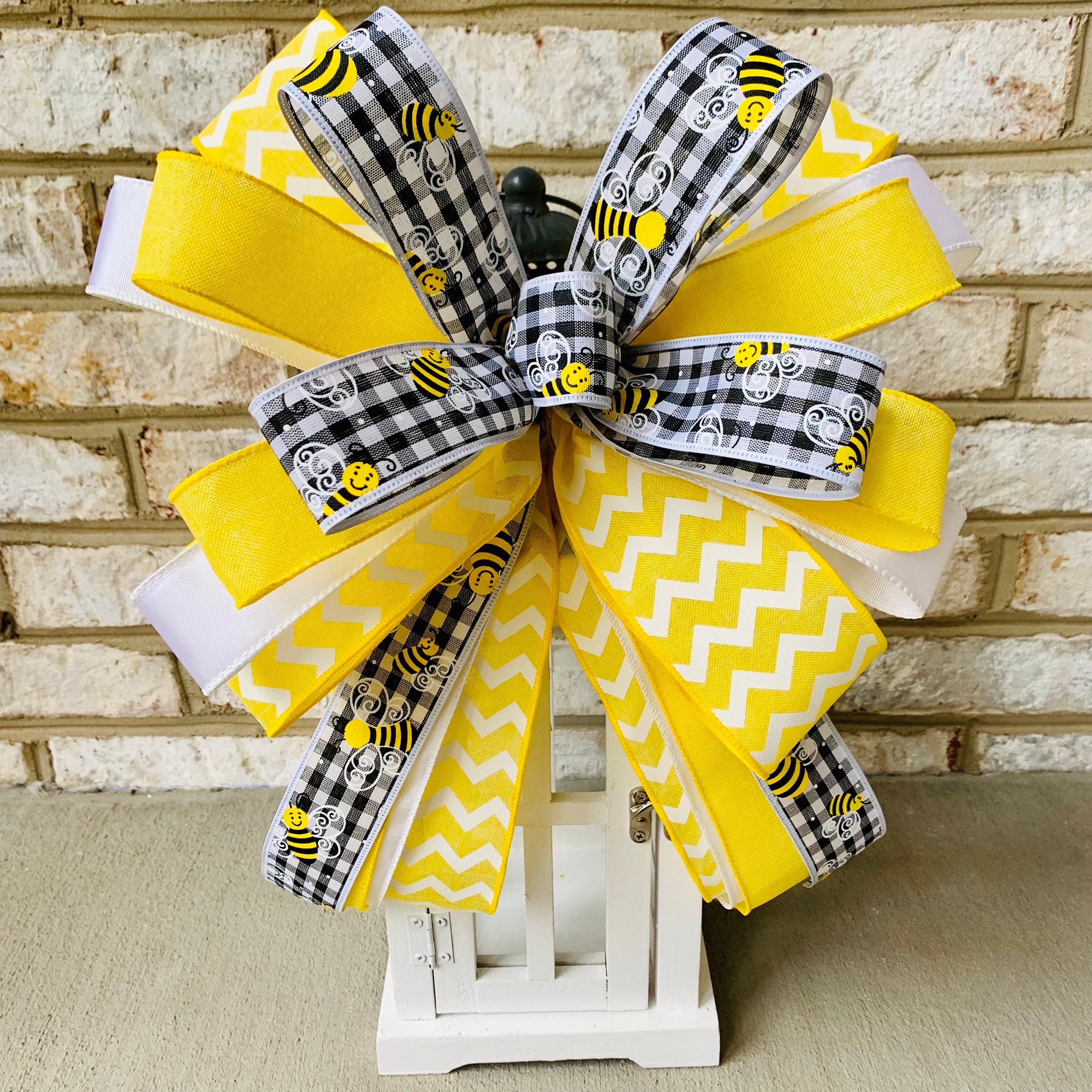 Bee Wreath Bow, Summer Wreath Bow With Bees, Bumble Bee Wreath Bow ...