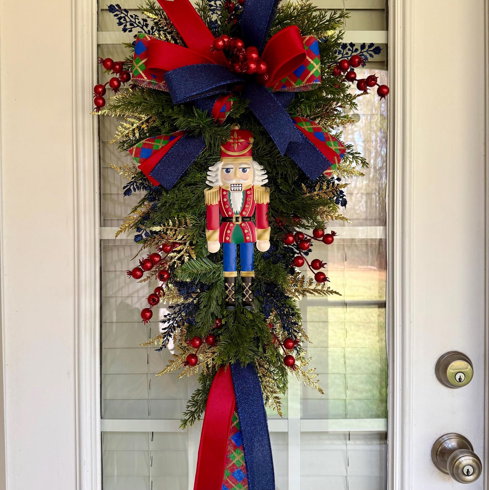 Nutcracker Swag for Door, Holiday Front Door Decor, Traditional ...