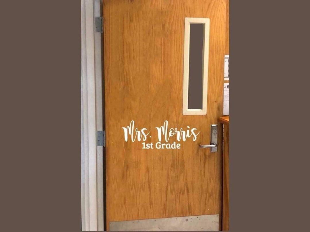 Personalized Teacher Classroom Door Decal: Custom Name & Grade - Etsy
