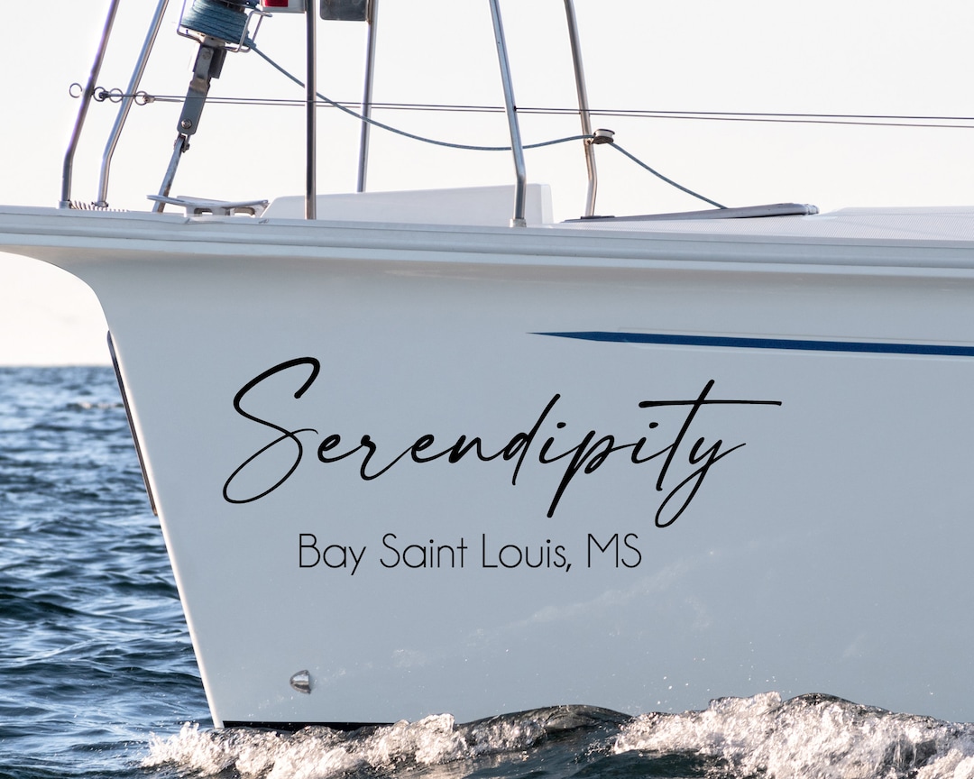 Custom Boat Name Vinyl Decal, Single Color, Custom Cut, Marine, Sticker ...