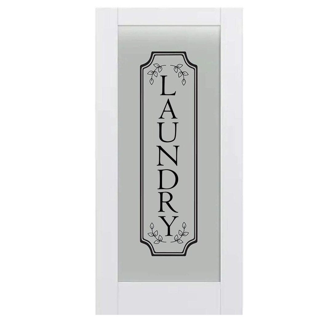 Vertical Laundry Decal Sticker for Door or Wall, Laundry Door Sign ...
