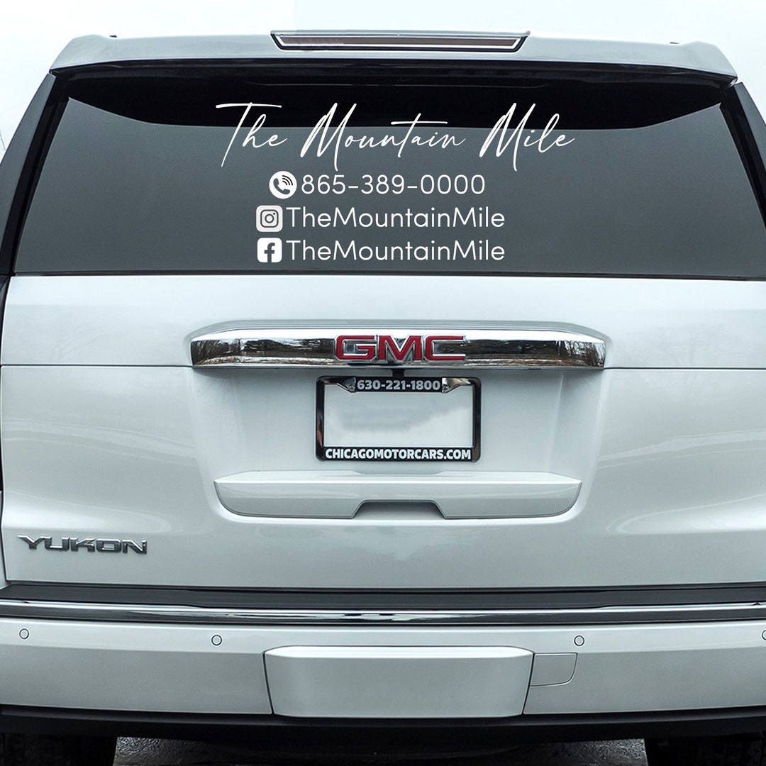 Custom Business Car Decal: Logo, Hours, Phone Number Window Sticker - Etsy