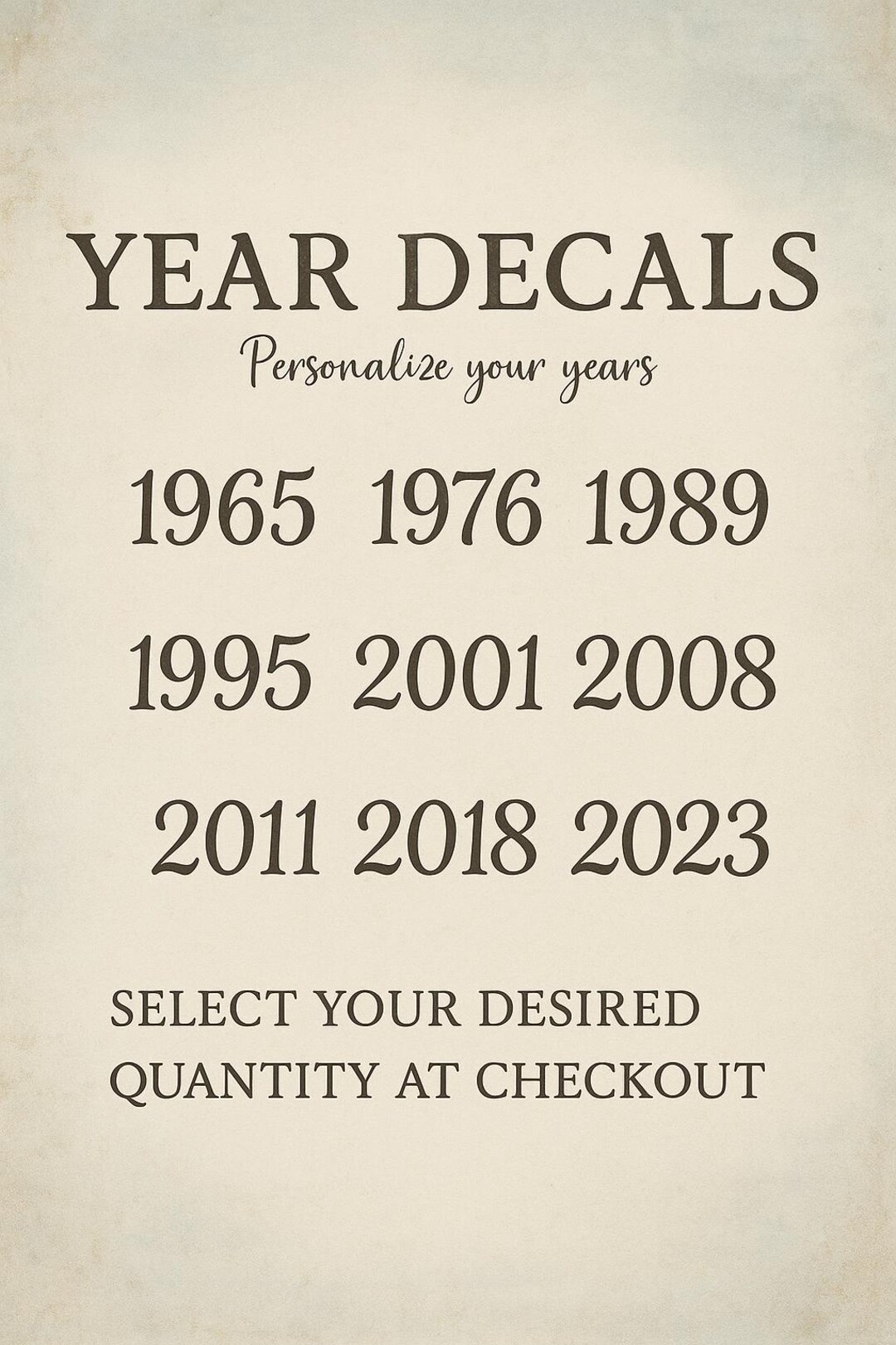 Custom Year Vinyl Decal Sticker: Birthday, Wedding, Graduation - Etsy