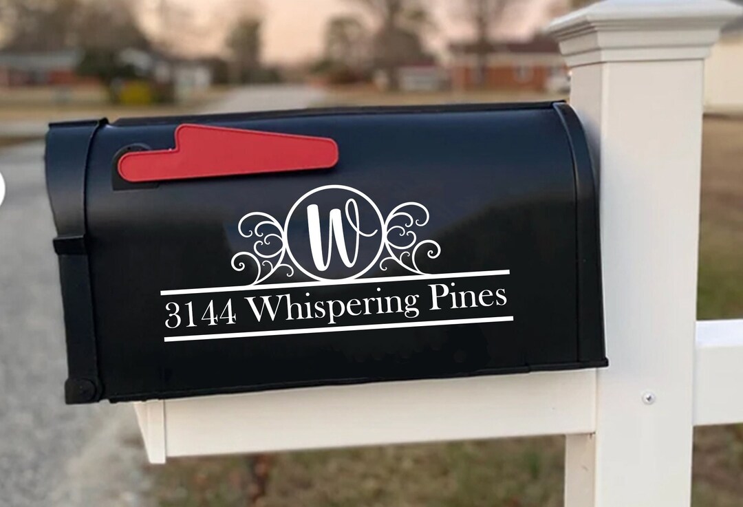 Custom Mailbox Decal Monogram Mailbox Decal Initial Mailbox House ...