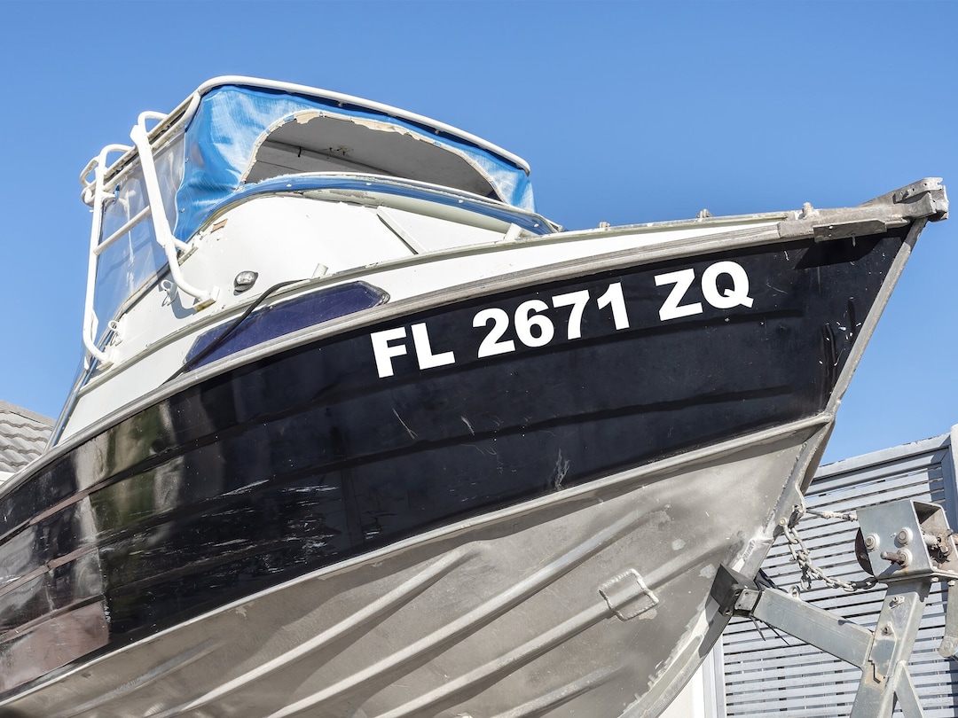 Custom Boat Registration Numbers (set of 2) Vinyl Decal, Sticker ...