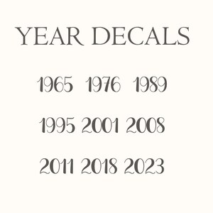 Custom Year Vinyl Decal Sticker: Birthday, Wedding, Graduation - Etsy