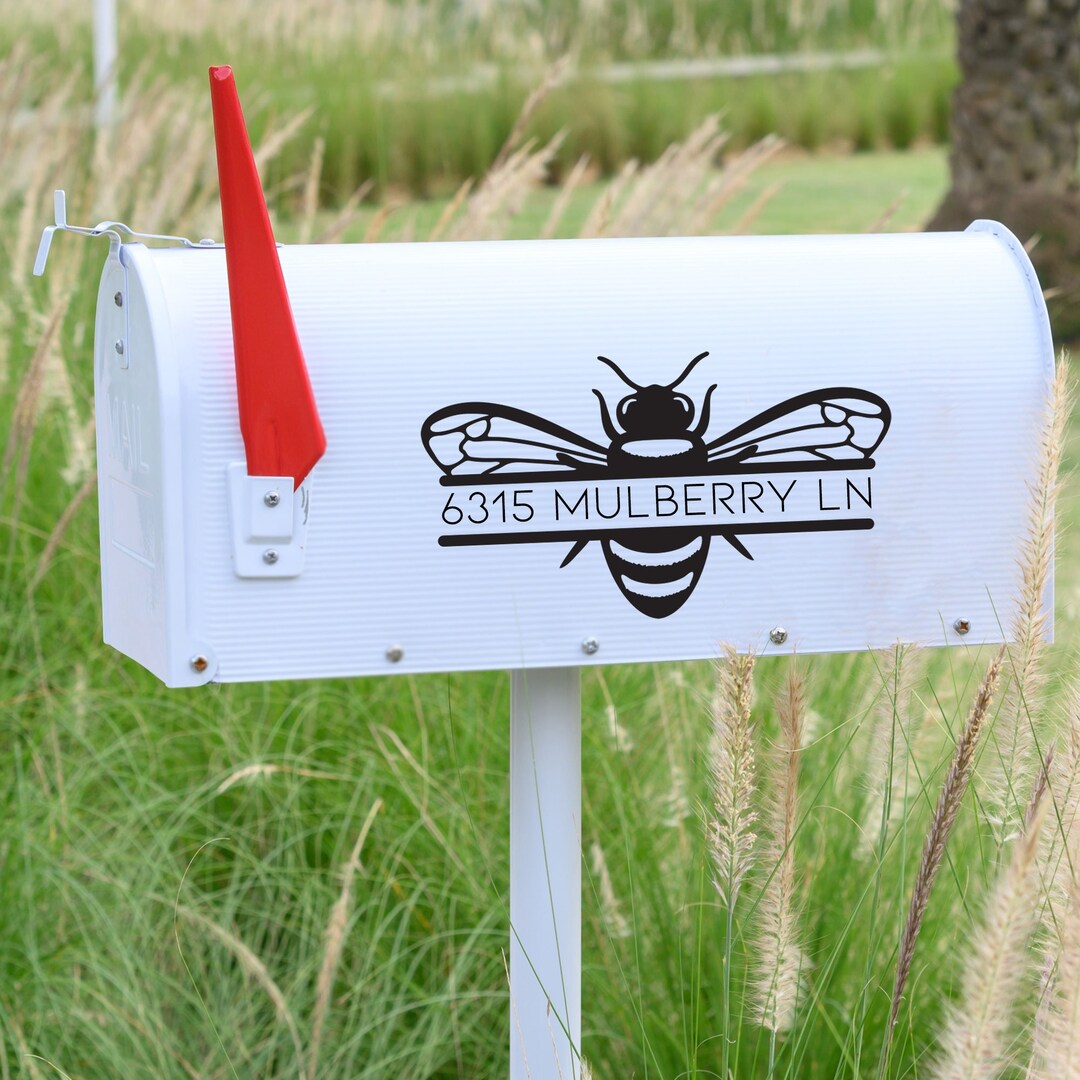 Custom Bee Mailbox Decal: House Number & Street Name - Etsy