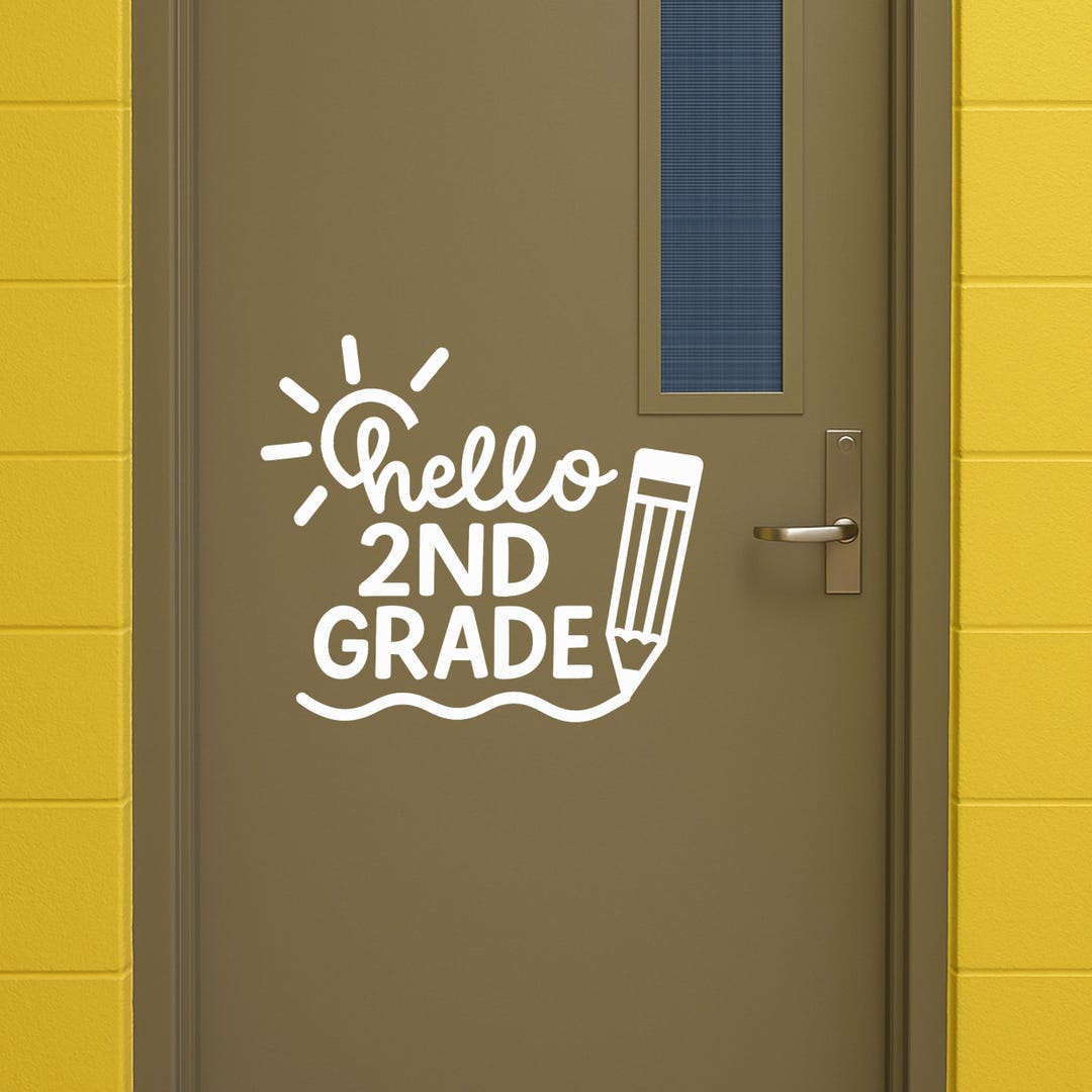 Personalized Hello Classroom Door Decal: Teacher Name, Grade - Etsy