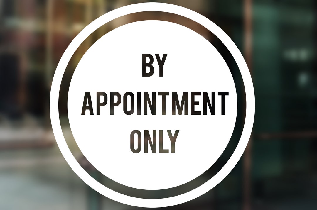 By Appointment Only Door Decal, Sticker, Store Sticker, Window, Door ...