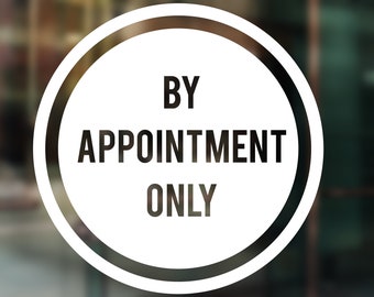 By Appointment Only Decal for Store or Business Front Window - Etsy