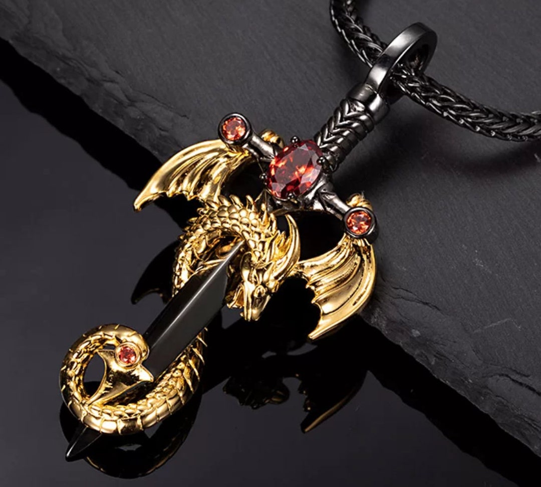 Collar de dragón, collar personalizado del mes de piedra de nacimiento ...