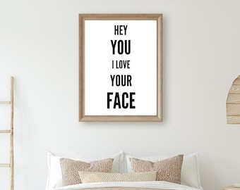 I Love Your Face | Etsy