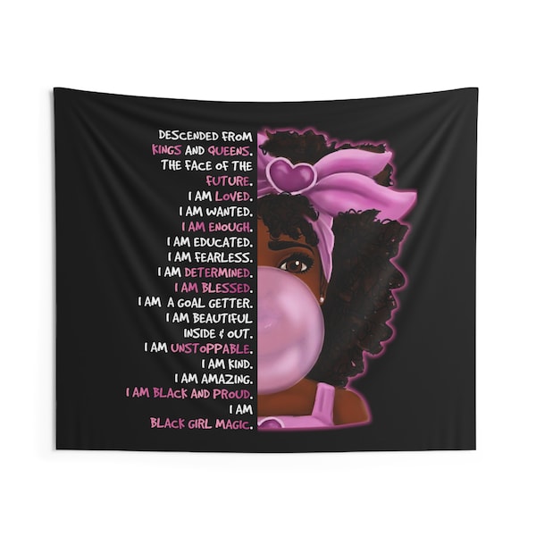 Black Girl Tapestry Wall Art - Etsy