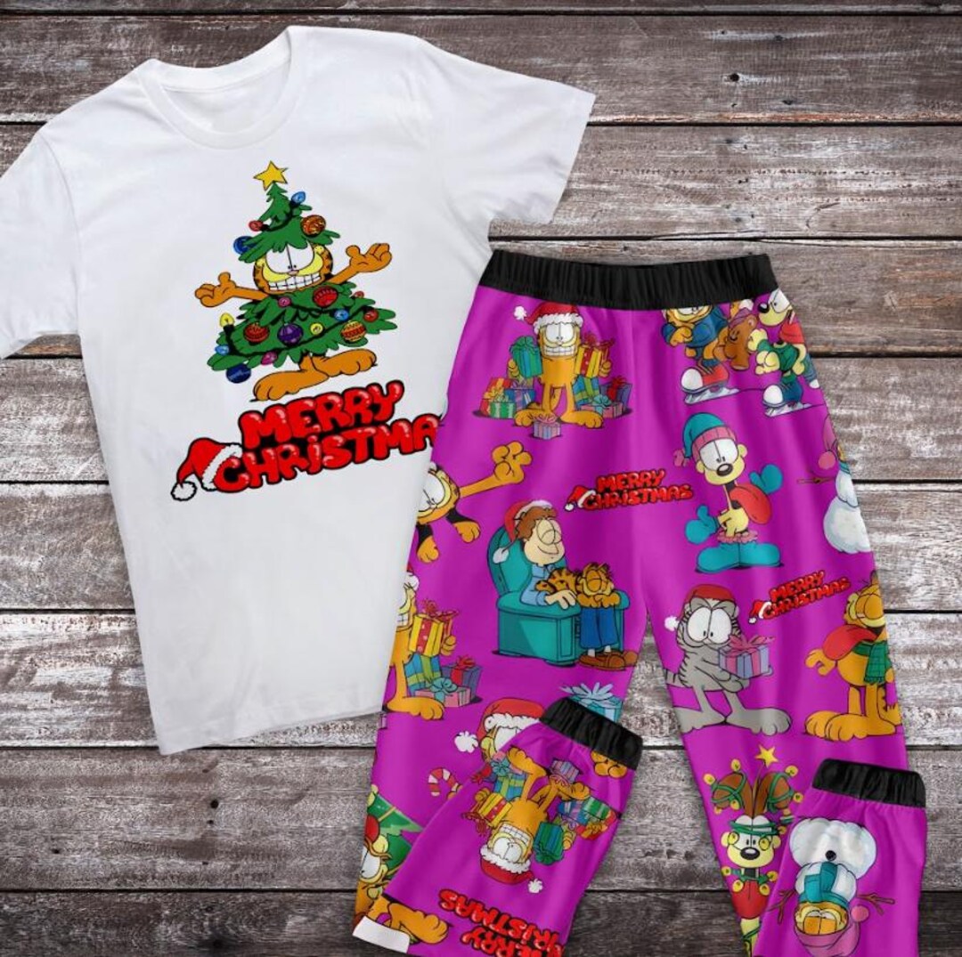 Garfield Holiday Pajamas Set, Garfield Christmas Pajamas Set, Garfield ...