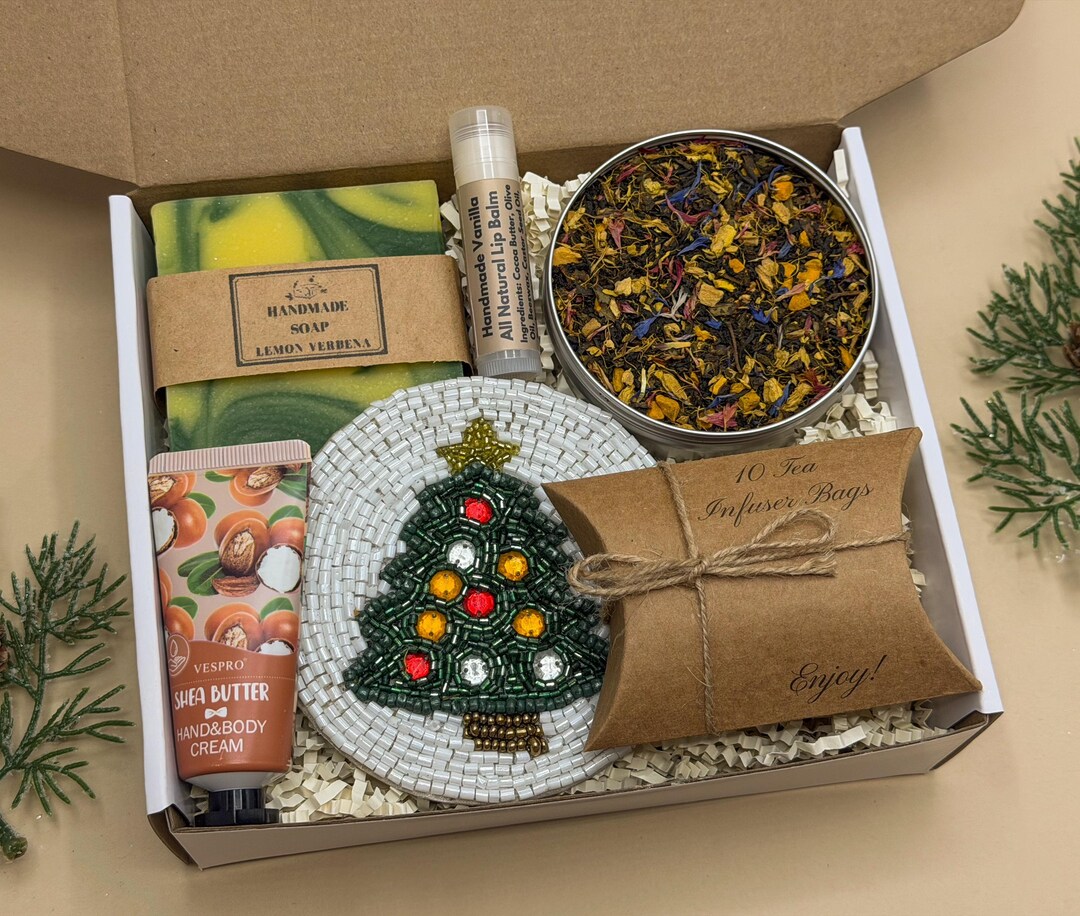Holiday Relaxing Tea Box, Christmas Cozy Basket, Self Care Set, Stress ...