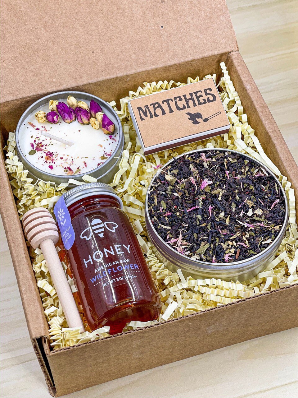 Tea Gift Box With Candle, Organic Tea Gift Set, Long Distance Gift ...