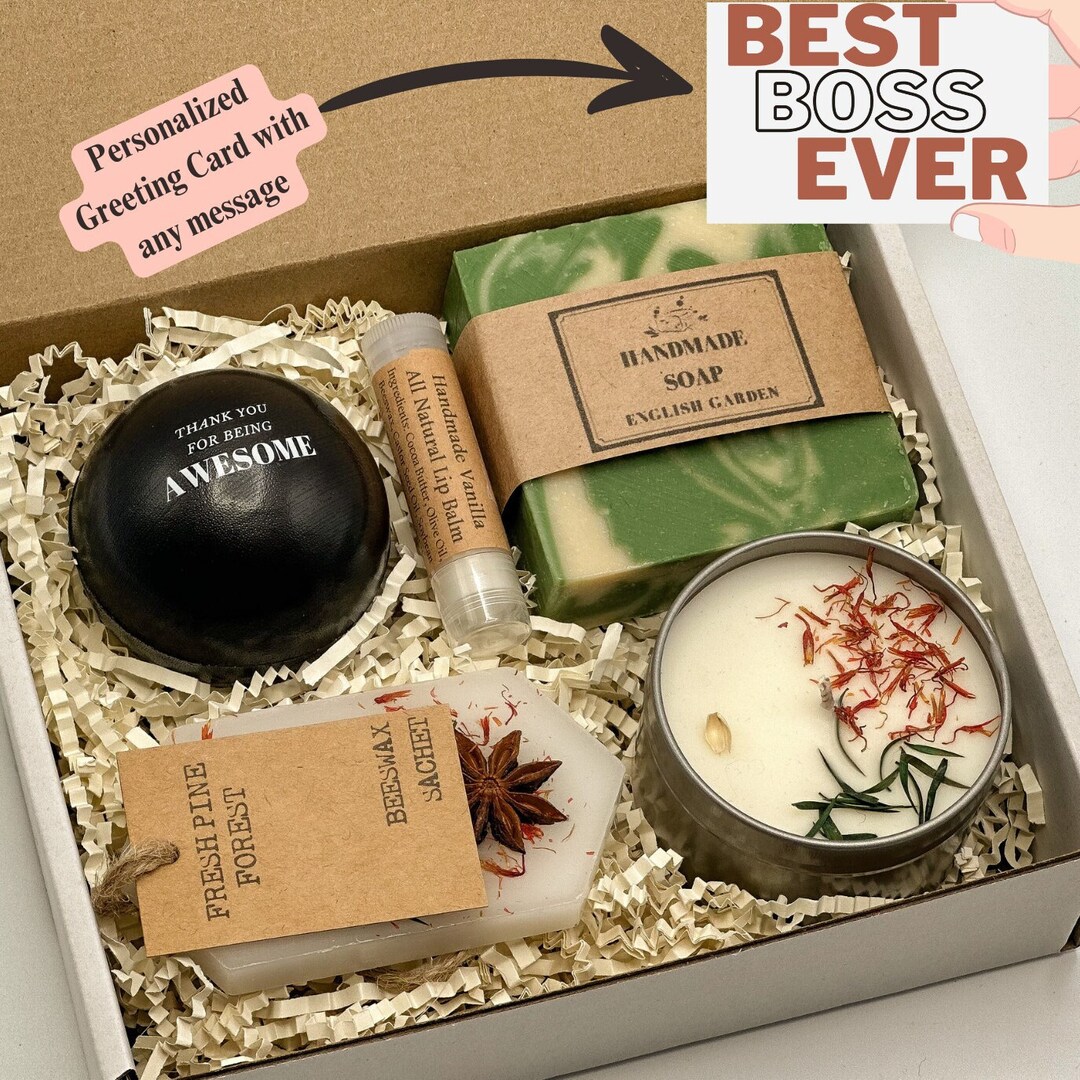 Boss's Day Gift Box: Handmade Soap, Candle & Anti-stress Ball - Etsy