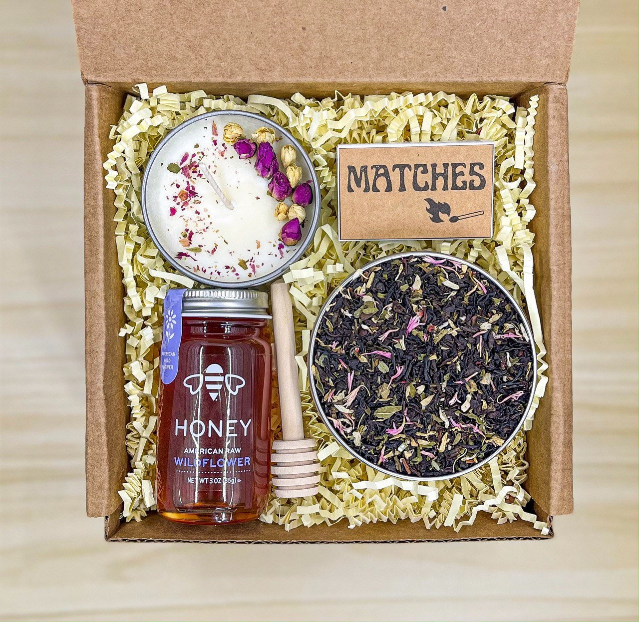 Tea Gift Box With Candle, Organic Tea Gift Set, Long Distance Gift ...