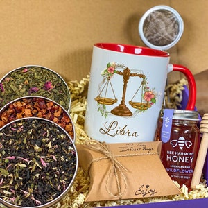 Deluxe Libra Gift Box for Birthday With Organic Tea and Honey, Libra ...
