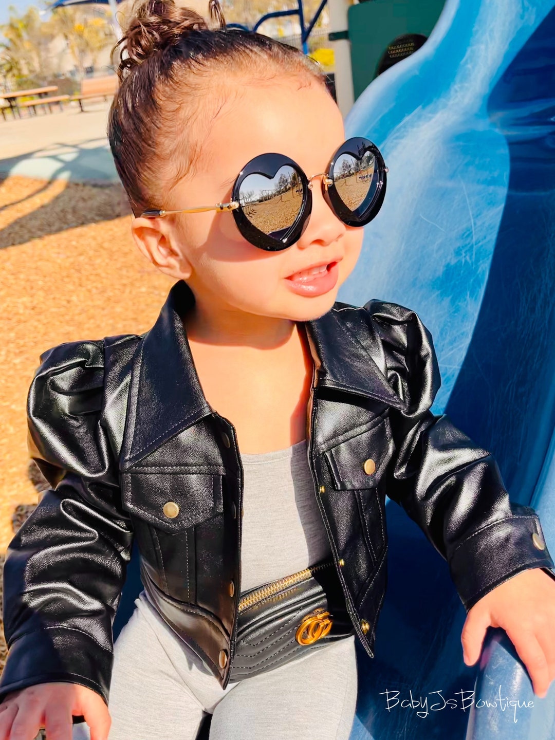 Girls Vegan Leather Crop Jacket - Etsy