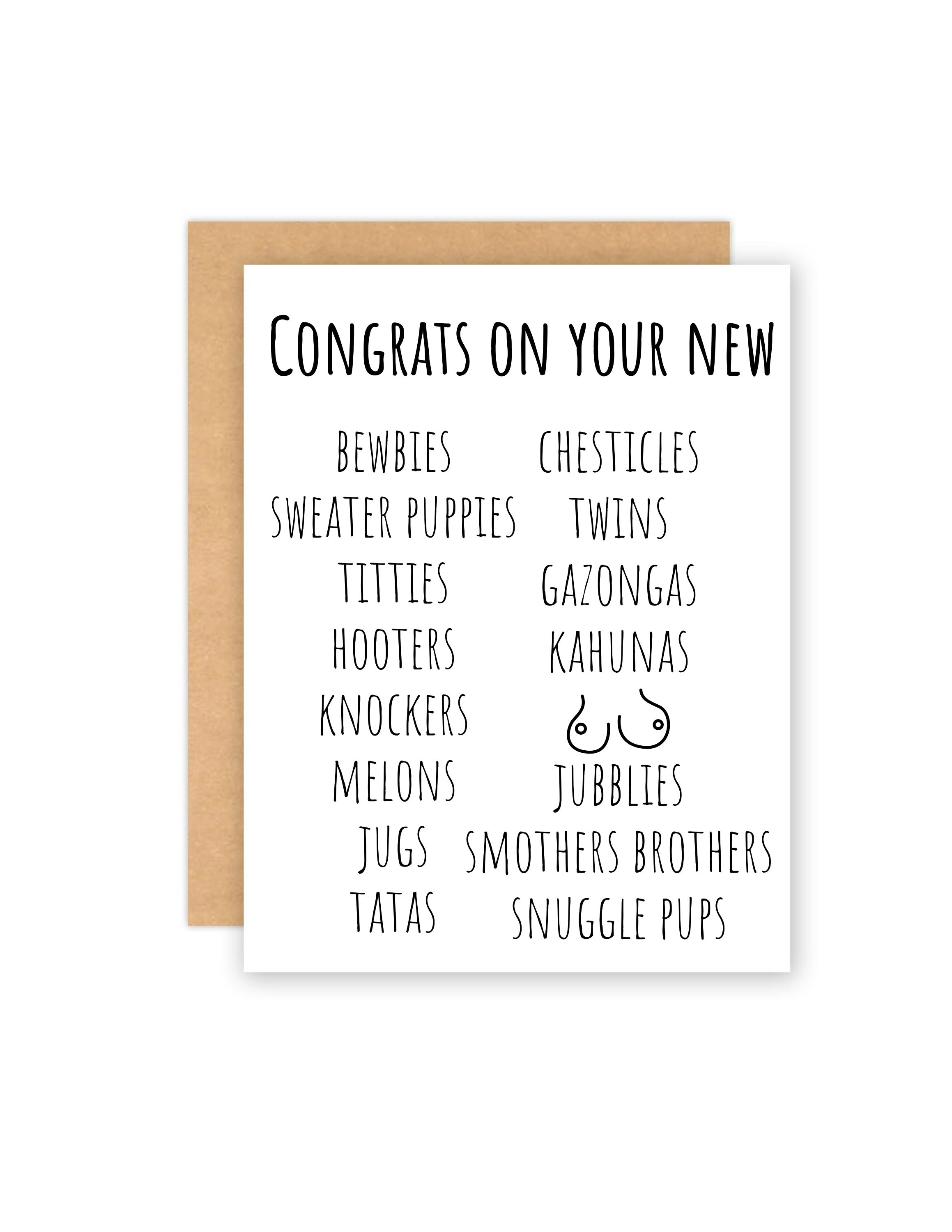 New Fake Titties Card | Funny Breast Implant Card | Boob Job Card| New ...