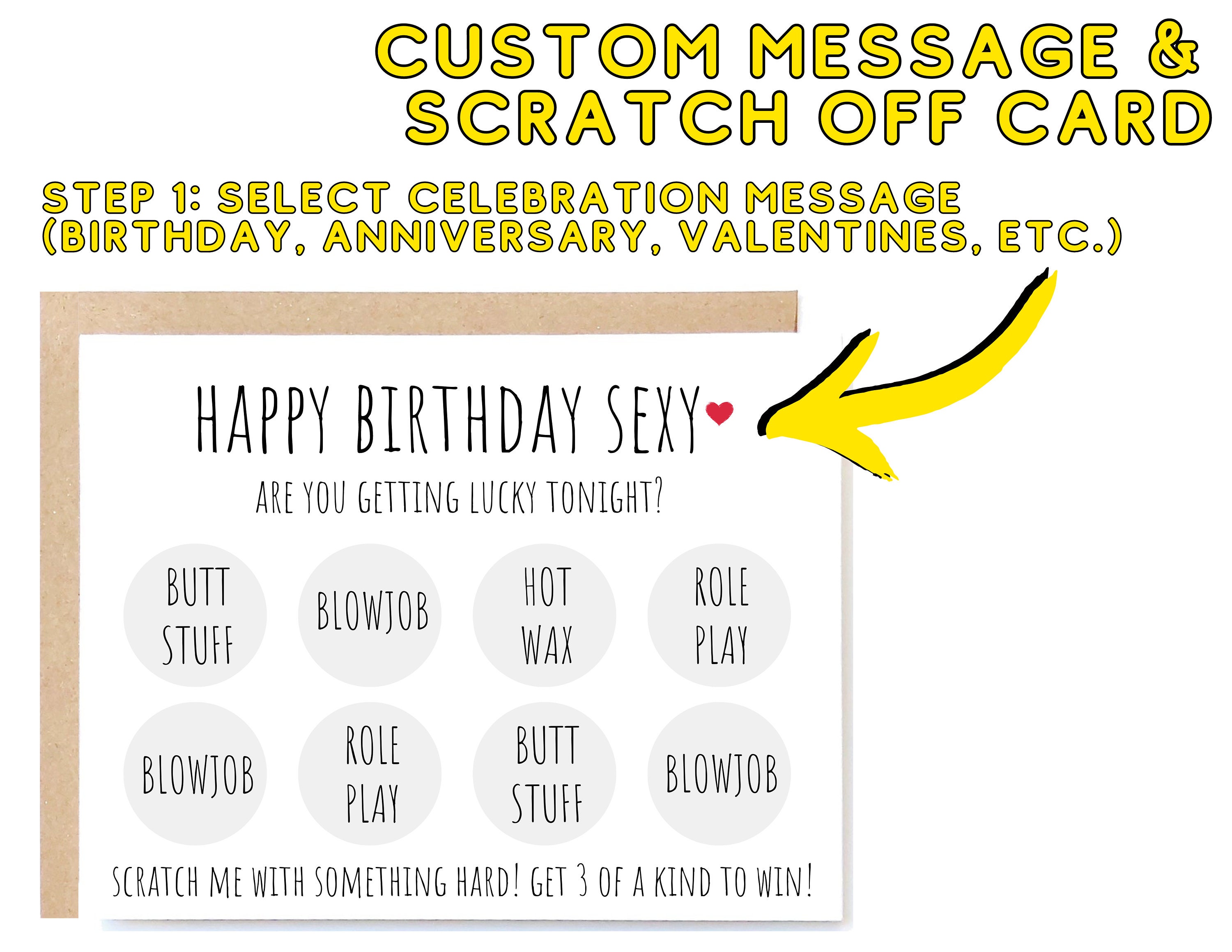 Custom Dirty Scratch off Card Birthday Scratch off Raunchy - Etsy