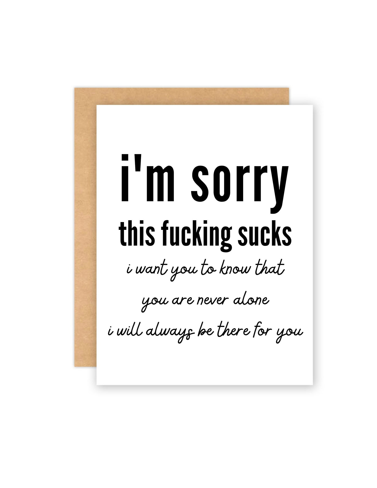 Fuck I'm Sorry Rude Sympathy Card Condolence Card Rude - Etsy