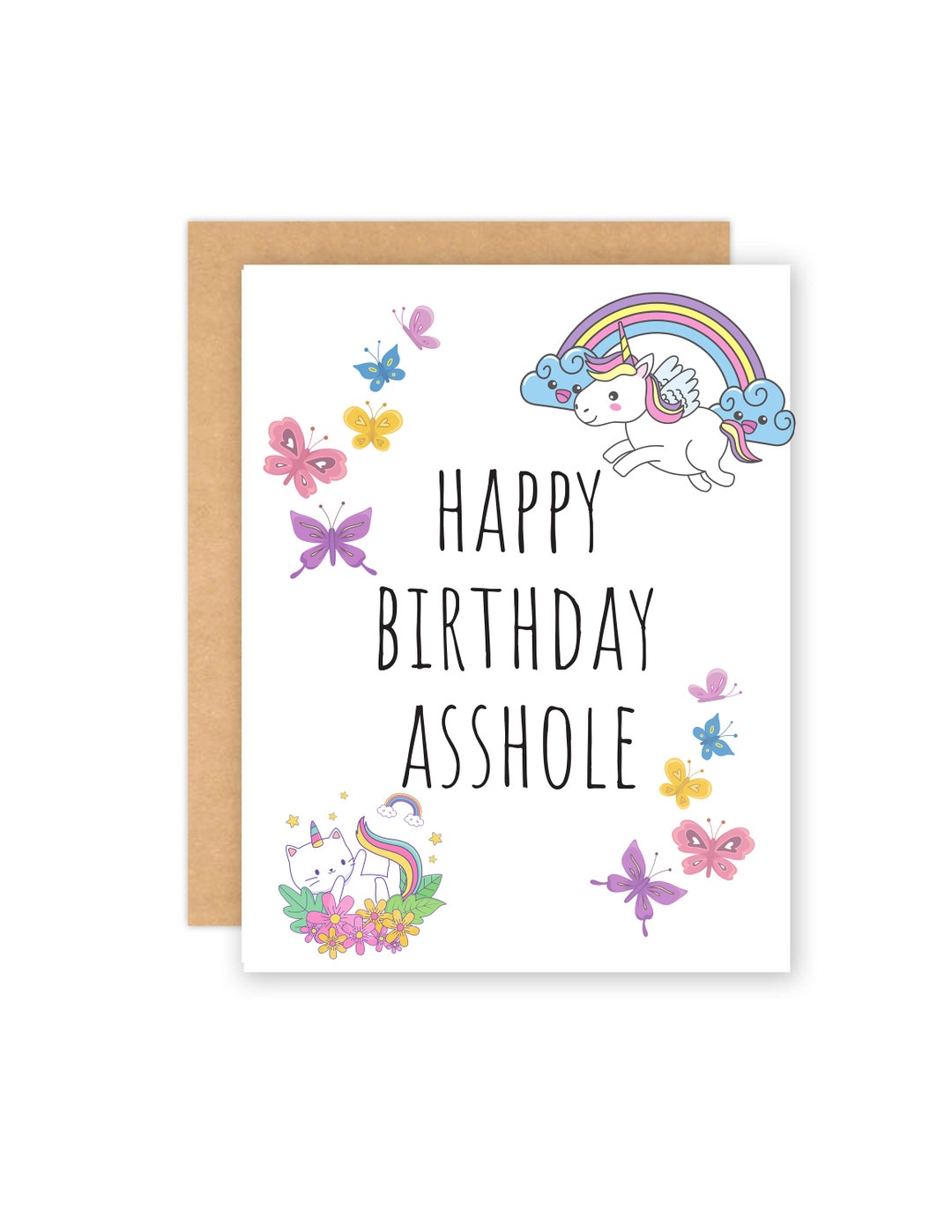 Happy Birthday Asshole Card Funny Birthday Card Friend Birthday