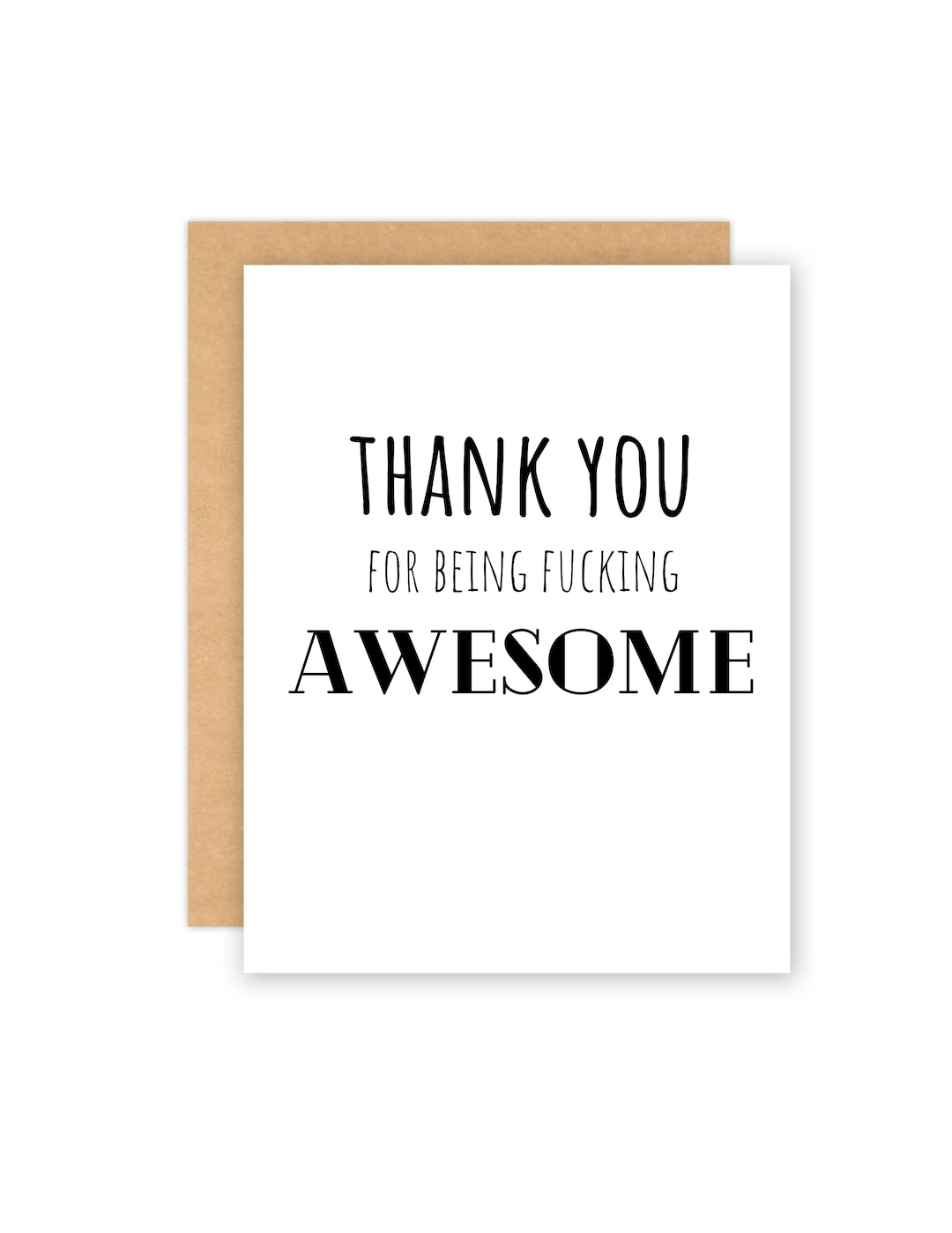 Thank You Fucking Awesome Card Thank You for Being Awesome Card Funny ...