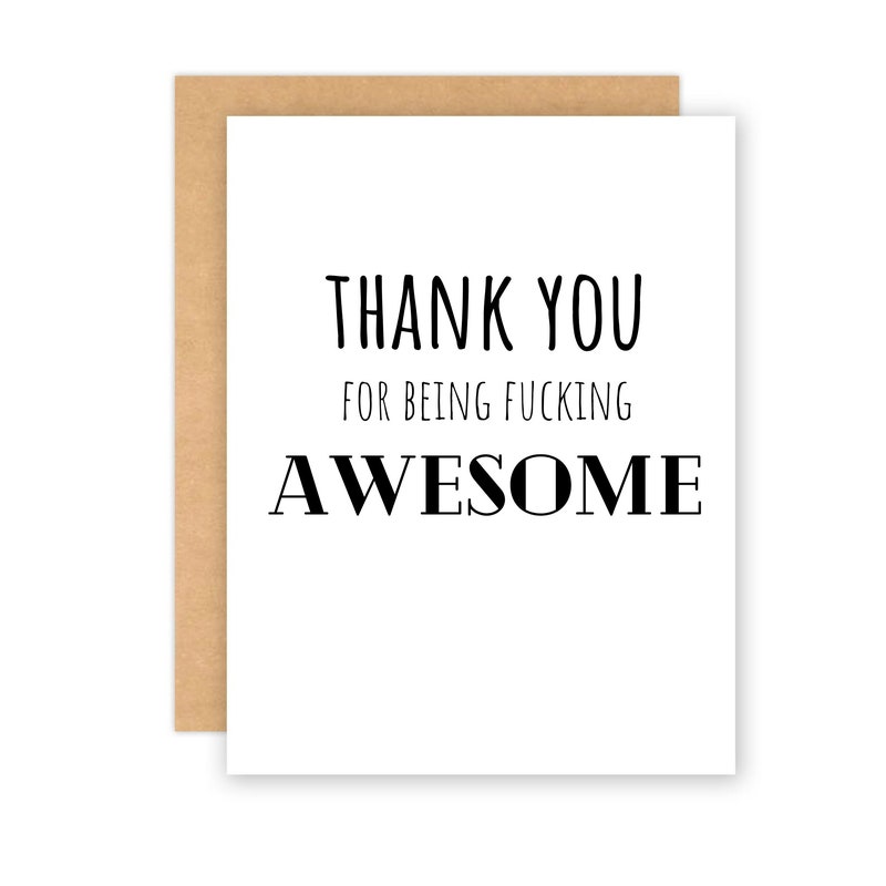 Funny Thank You Card - Etsy