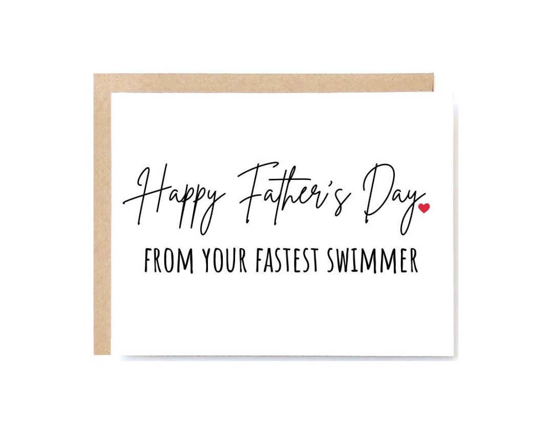 Fastest Swimmer | Father's Day Card | Funny Father's Day Card | First ...