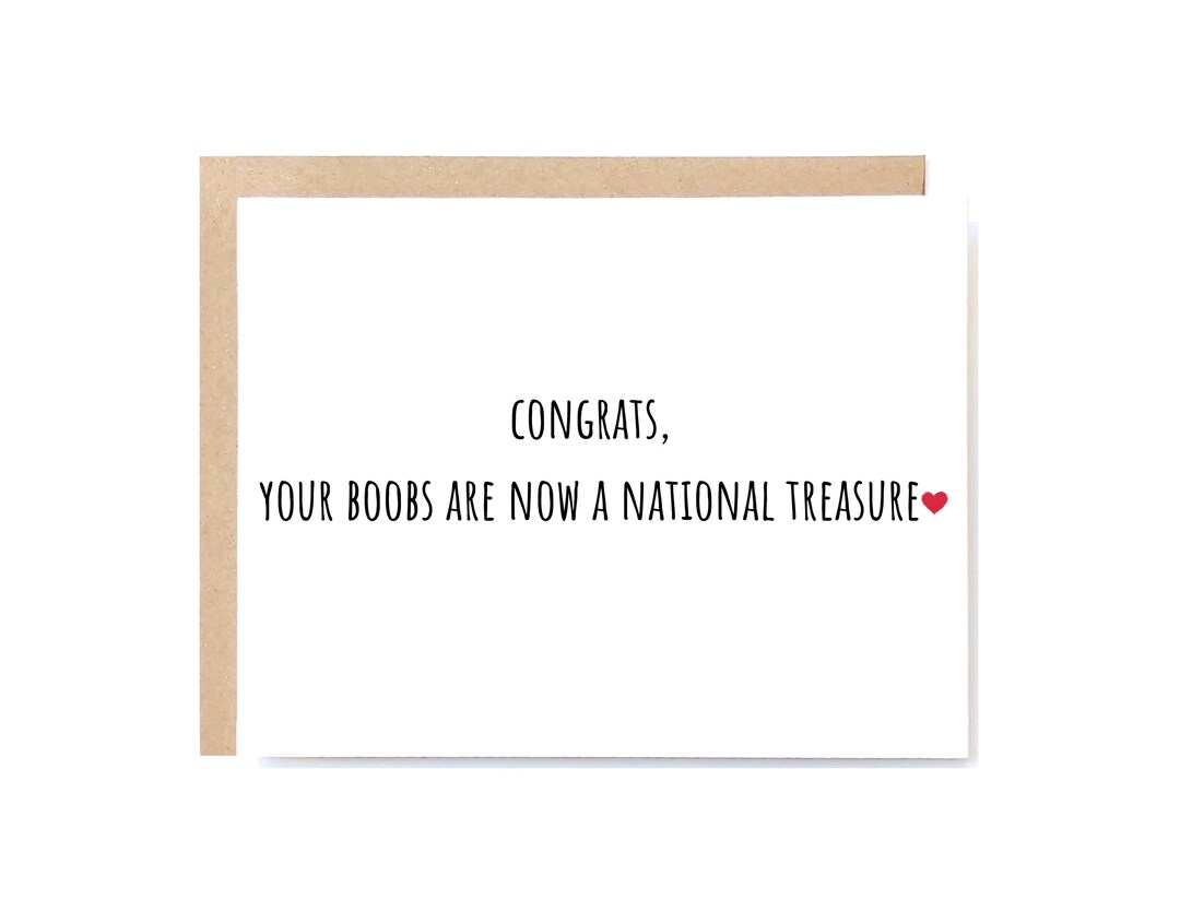 Snarky Boob Job Card – Your Rack is A National Treasure Joke – Funny ...