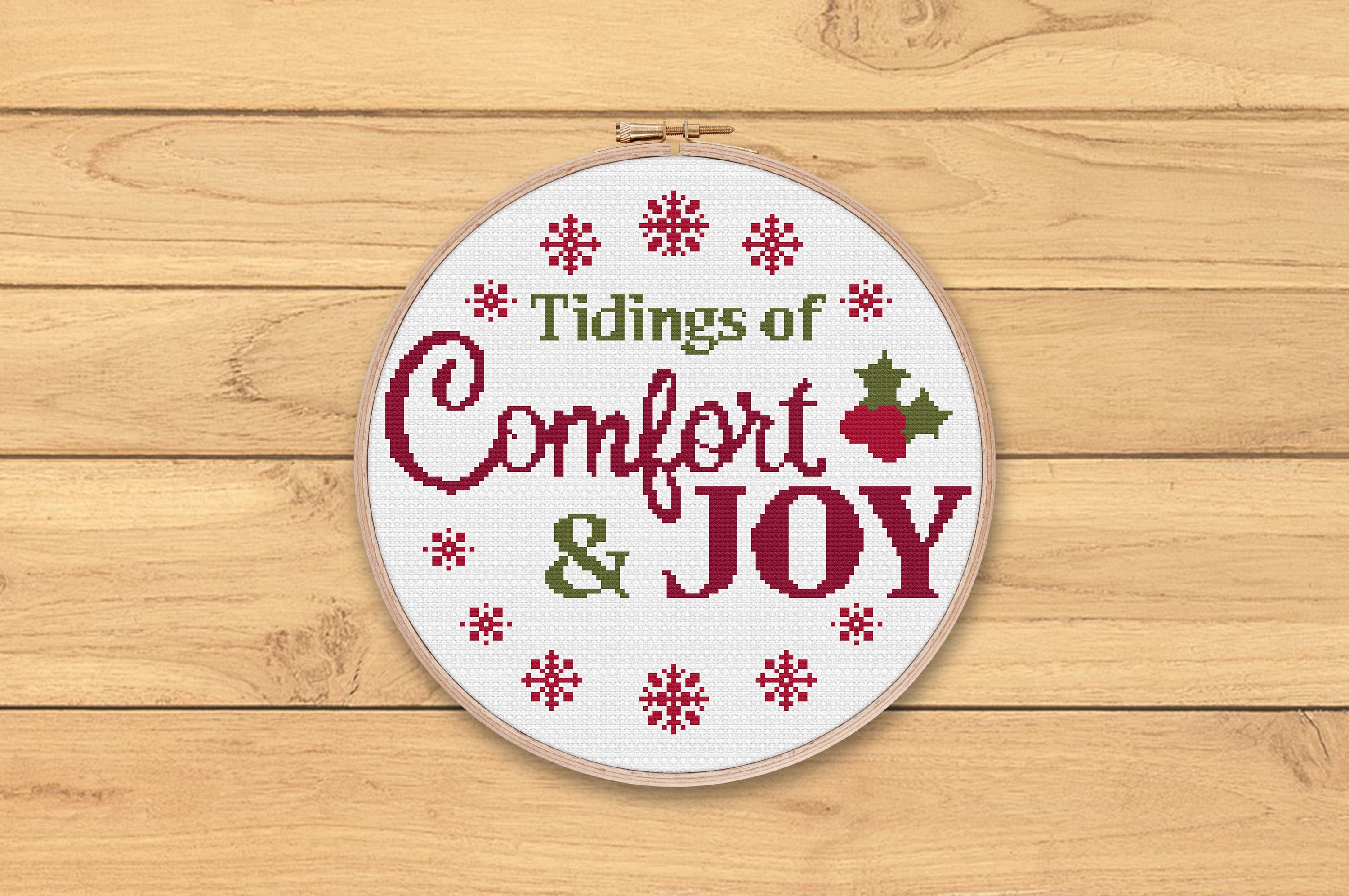 Christmas Tidings of Comfort and Joy Cross Stitch Pattern PDF, Holiday ...