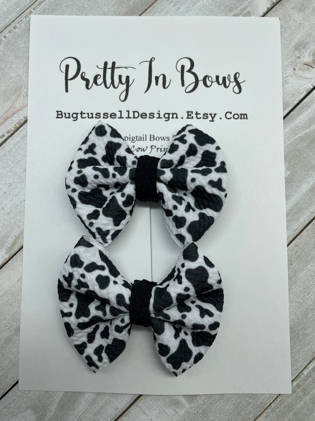 Pigtail Set Cow Print Pig Tail Set Girls Hair Clips Pigtail - Etsy