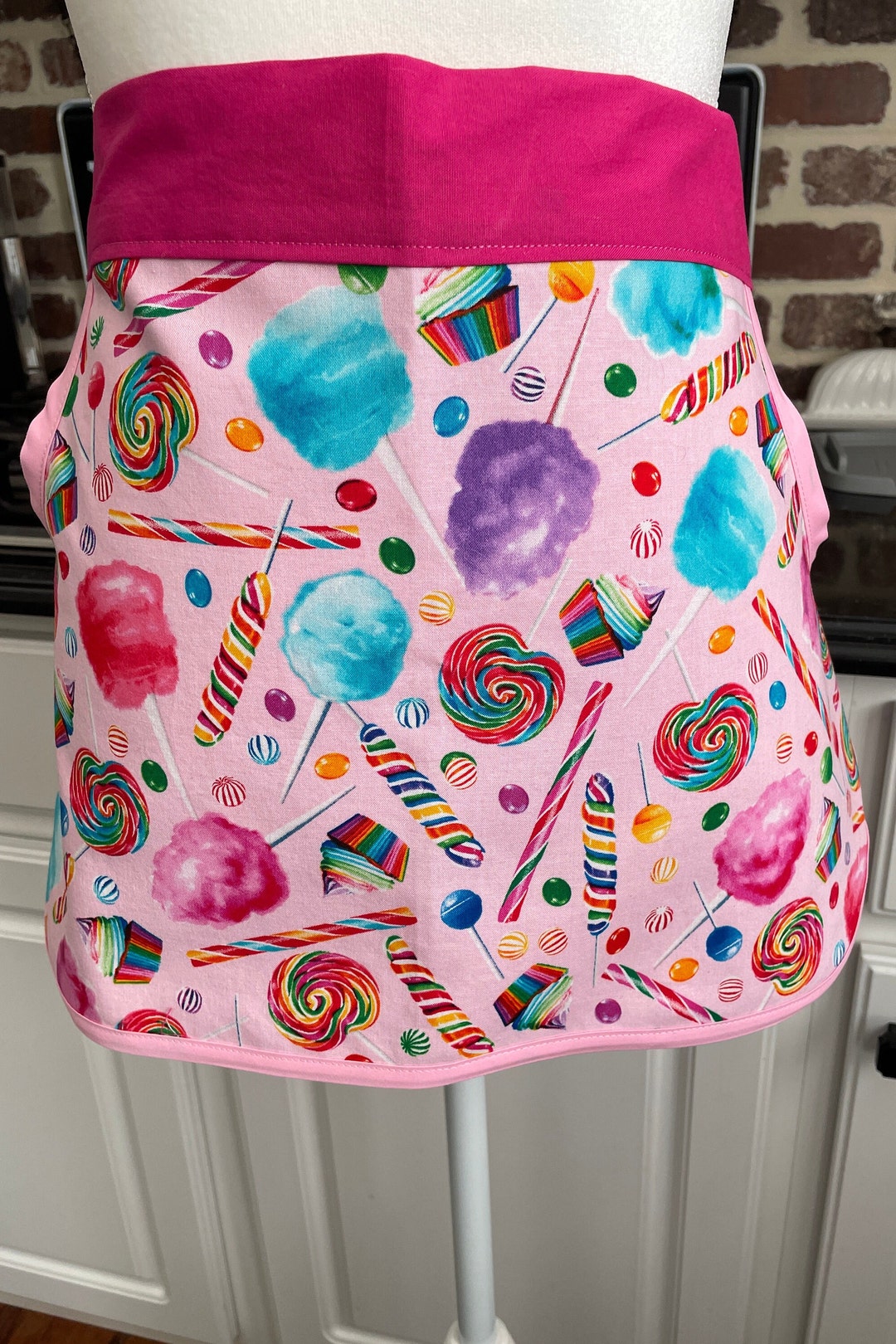 Half Apron, Vintage Peg Apron, Peg Apron, Ladies Apron, Large Pocket ...